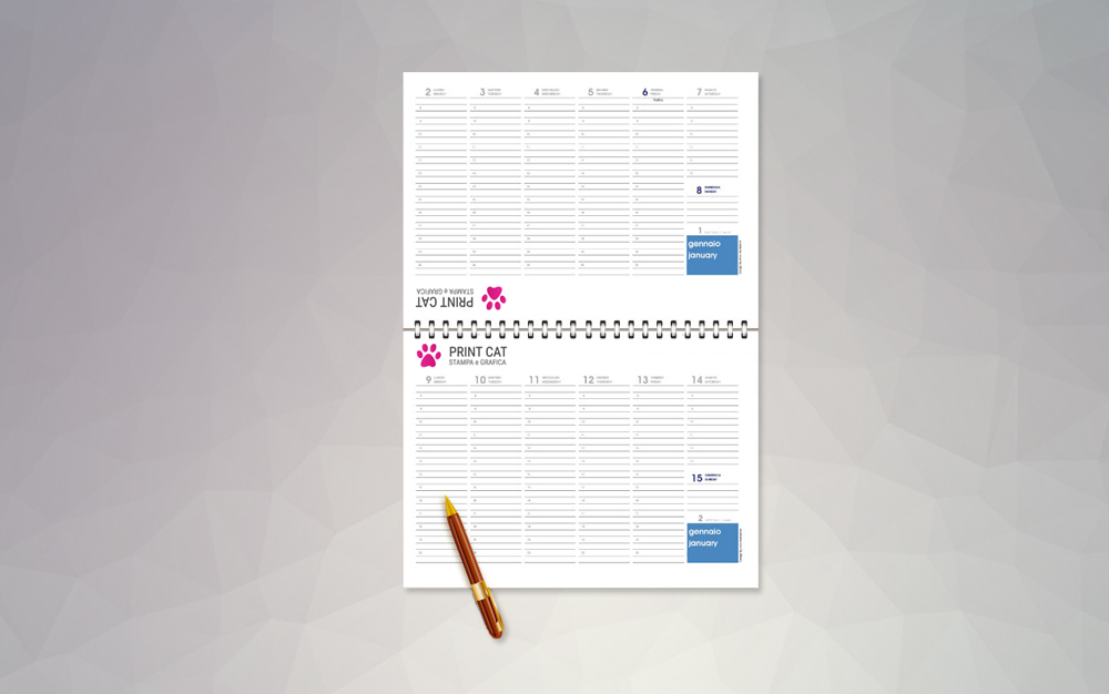 Planning Personalizzati Giornalieri, Settimanali e Mensili, Stampa ...